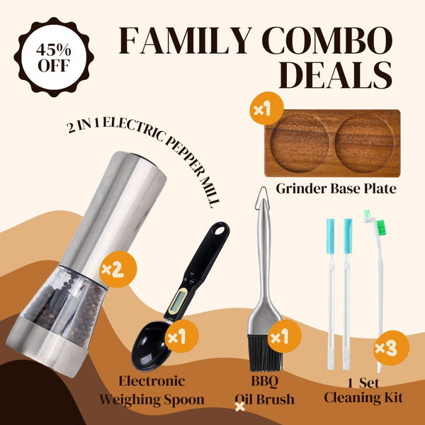 2 in 1 Electric Pepper Mill - PACKAGE C - GLADWARES