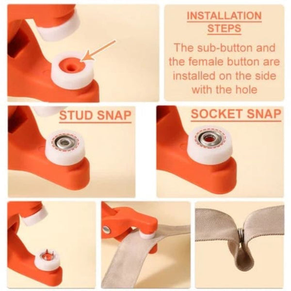 Metal Snap Buttons with Fastener Pliers Tool Kit - GLADWARES